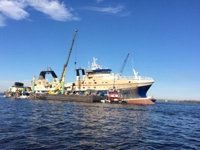 Newbuild factory trawler Araho en route to Alaska | National Fisherman